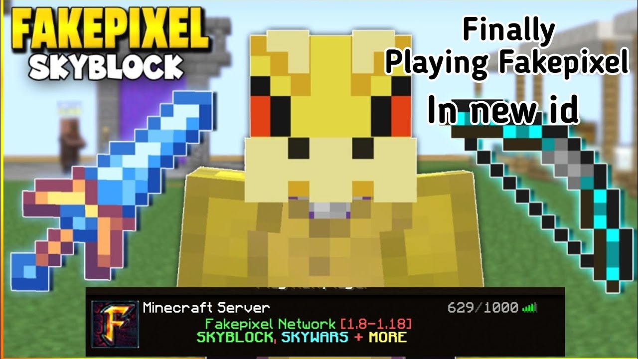 Finally after a long time Playing fakepixel skyblock from new id # ...