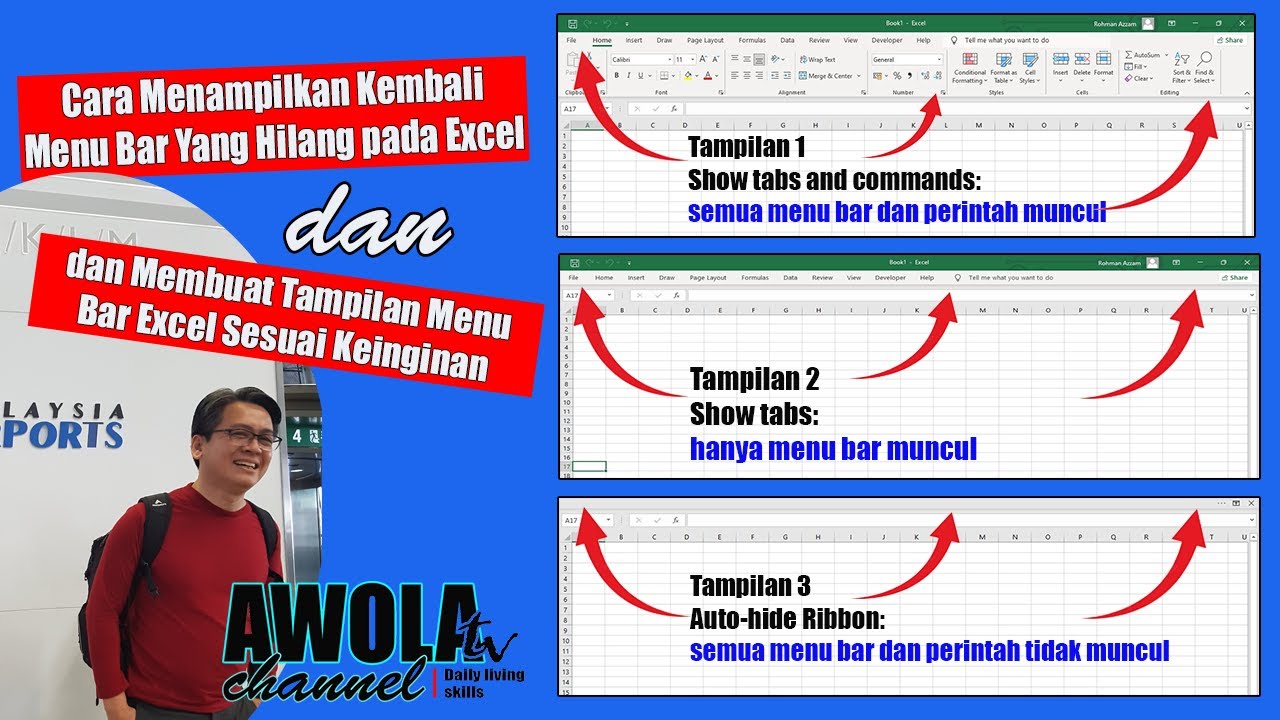 Cara Menampilkan Kembali Menu Bar yang Hilang pada Excel. dan ...