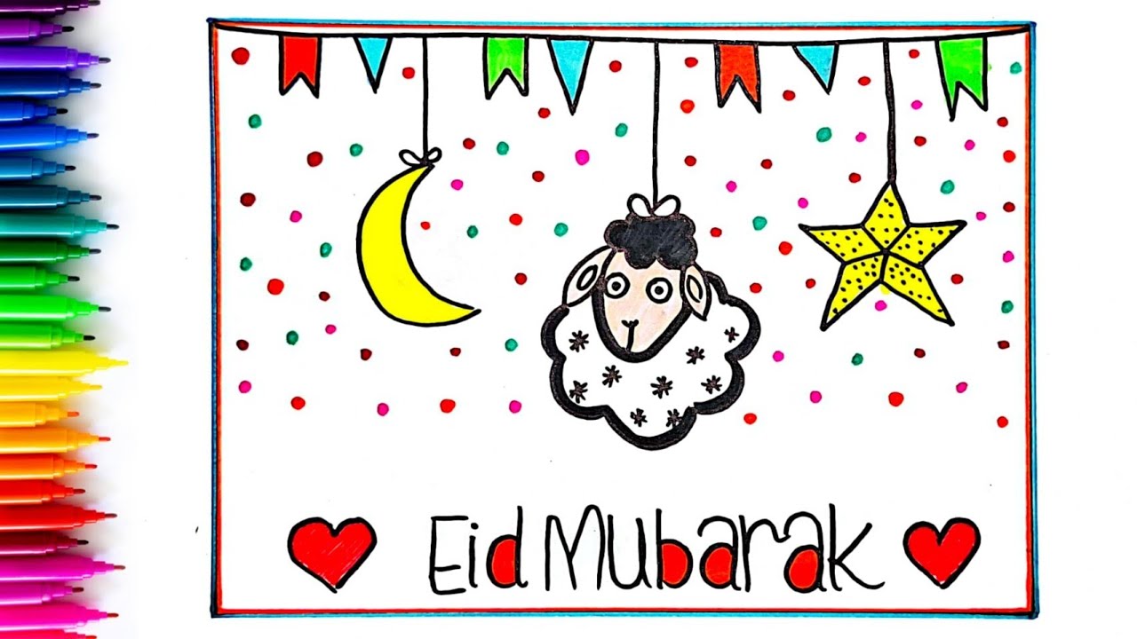 How to draw Eid Al Adha step by step | Eid Mubarak drawing ideas | Eid ...