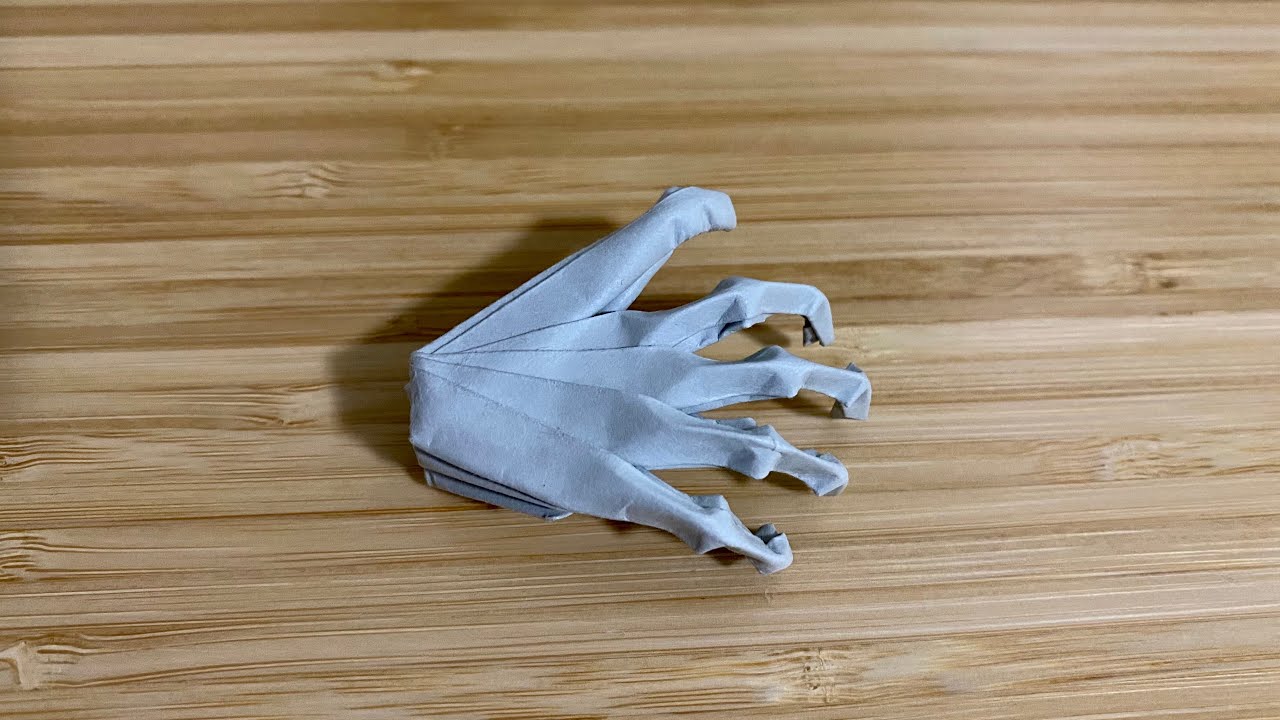 How to make an Origami Skeleton Hand | Difficulty Level: | (Jeremy ...