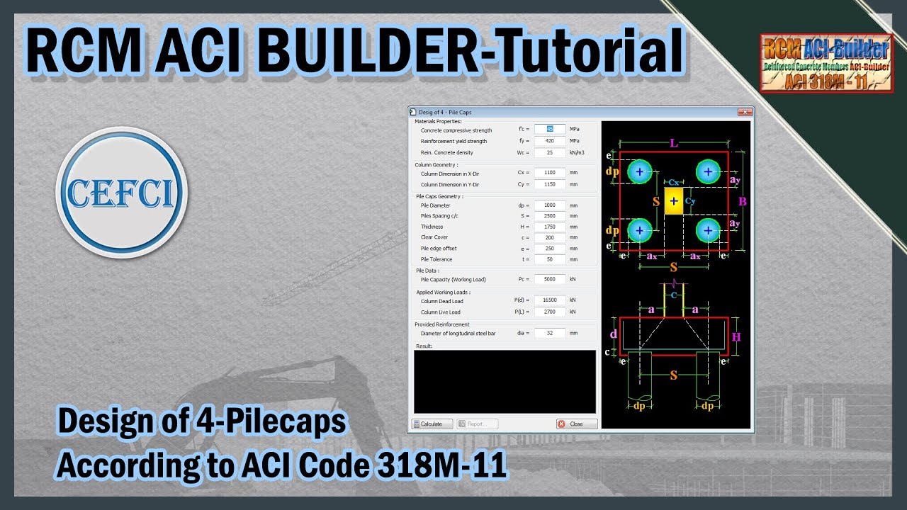 RCM ACI BUILDER Design of 4-Pilecaps according to ACI Code 318M-11 ...