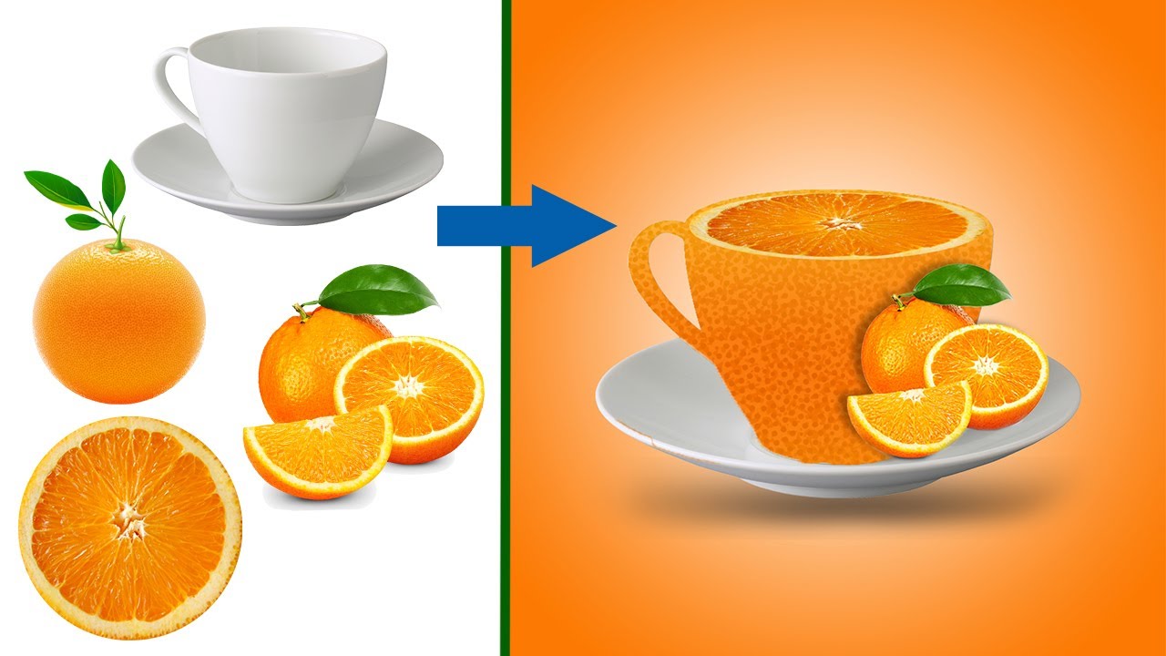 Orange and Cup Photo Manipulation | Photoshop Tutorial - YouTube