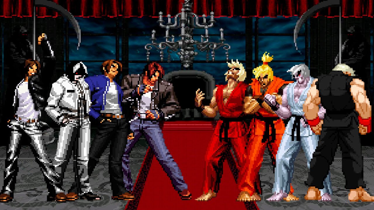 [KOF Mugen] Kyo Kusanagi Team vs Ken Masters Team - YouTube