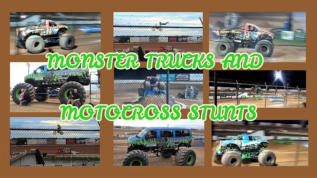 MONSTER TRUCKS AND MOTOCROSS STUNTS - MONSTER TRUCK SUMMER MELTDOWN ...