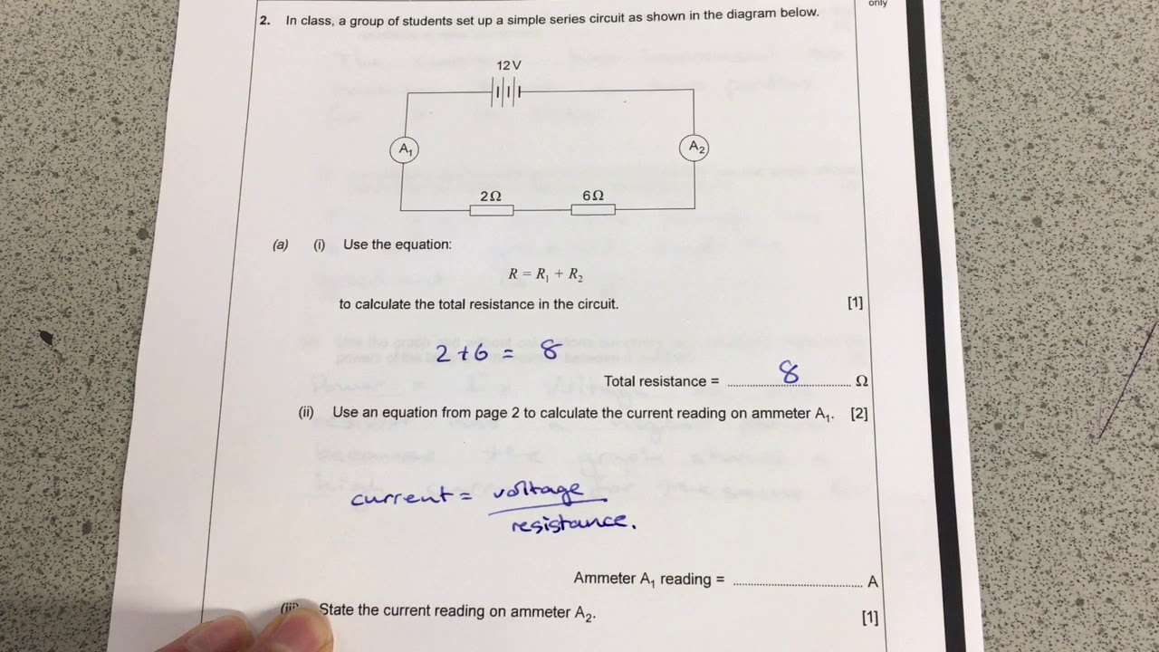 Y10 GCSE Physics 1.1 Electric Circuits Exam Question Tutorial 2 - YouTube