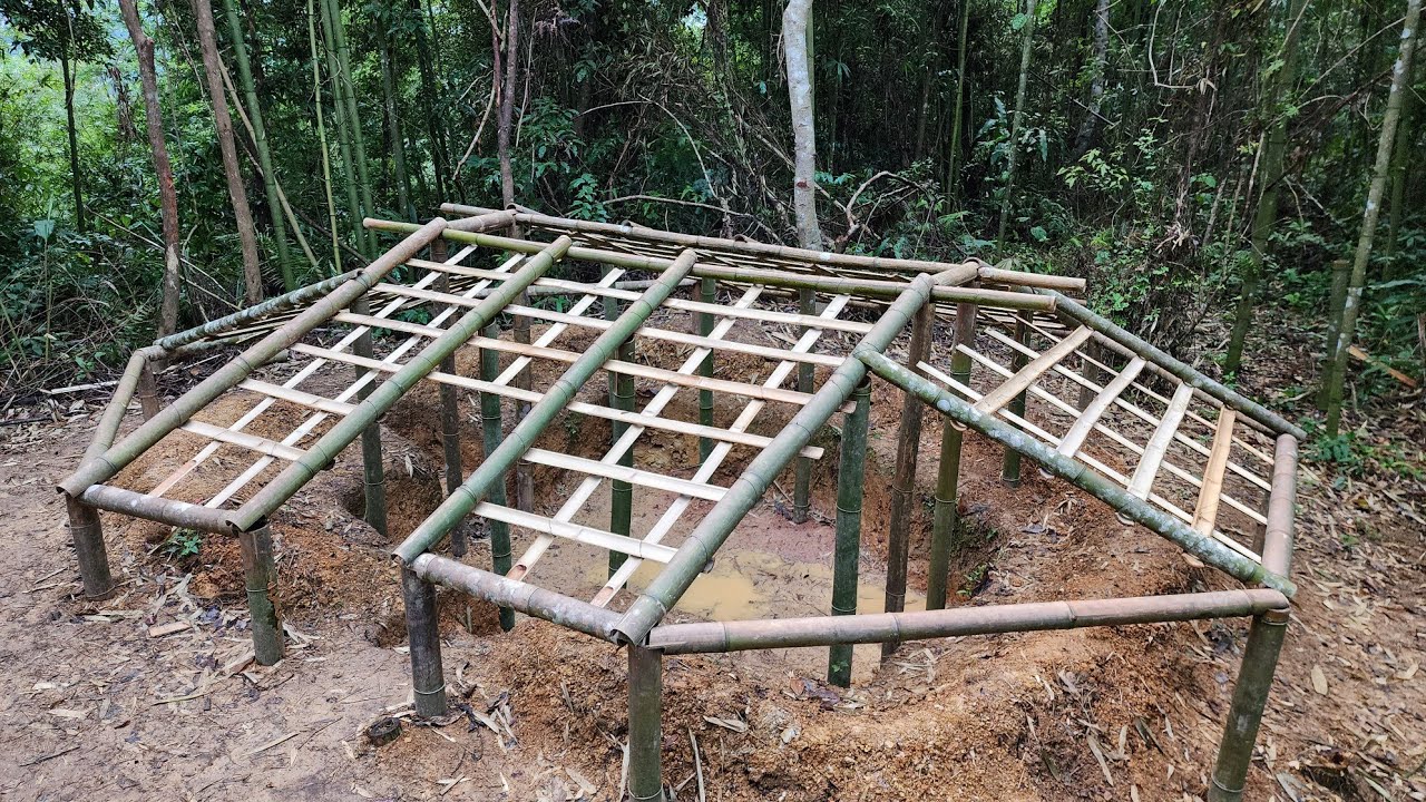 Solo SURVIVAL CAMPING - Building an underground shelter with a ...