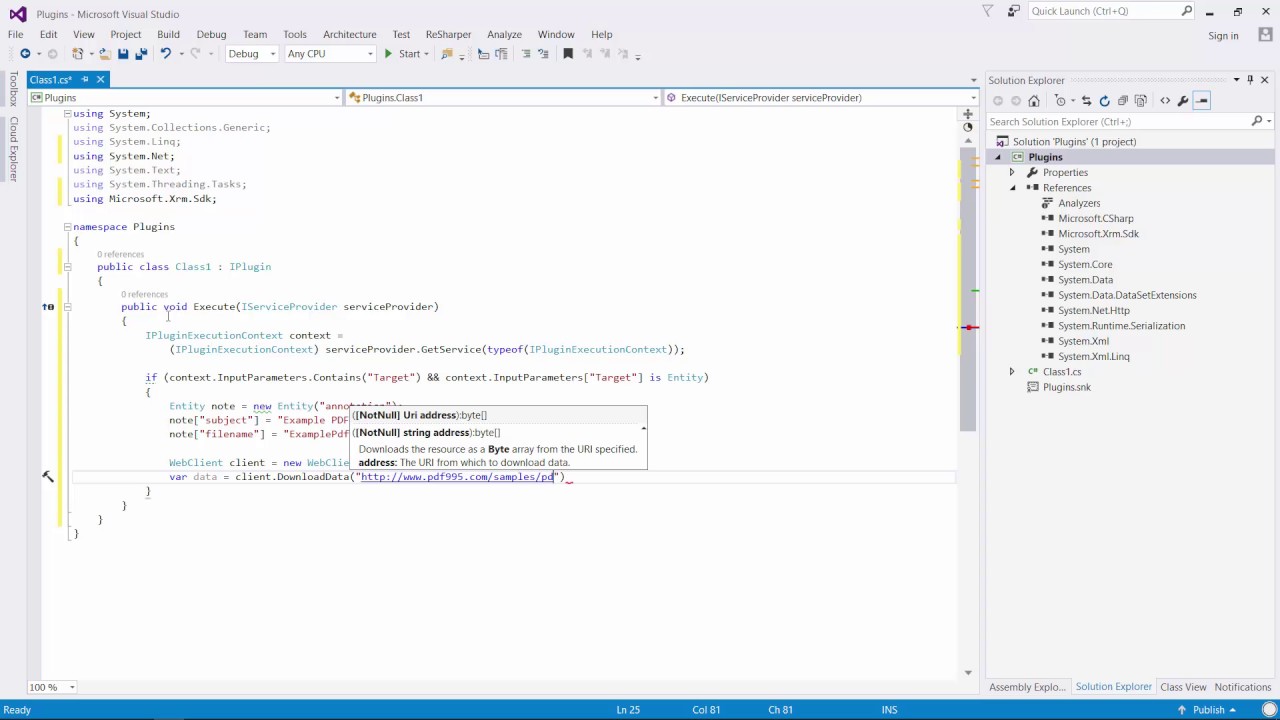 Dynamics CRM 2016 - Plug-in development - YouTube