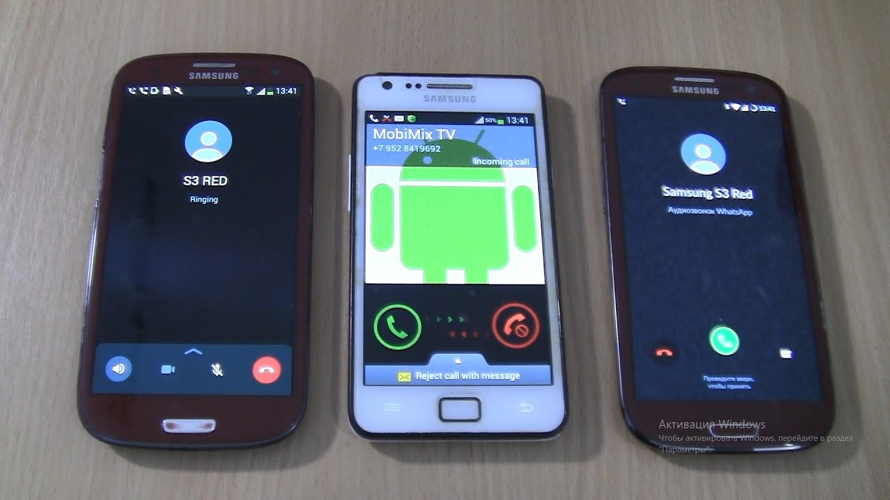 WhatsApp Incoming & Outgoing call at the Same Time 2 Samsung Galaxy S3 ...