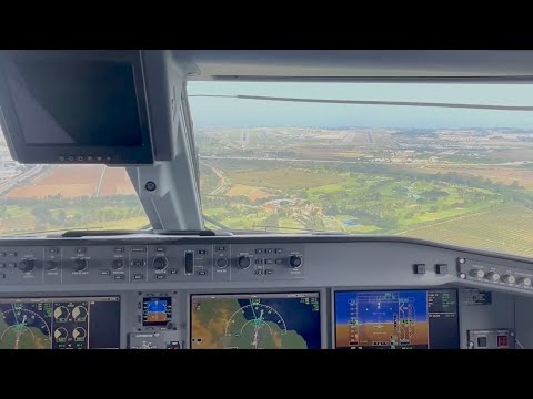 Landing at Malaga Airport  - AGP (cockpit view)
