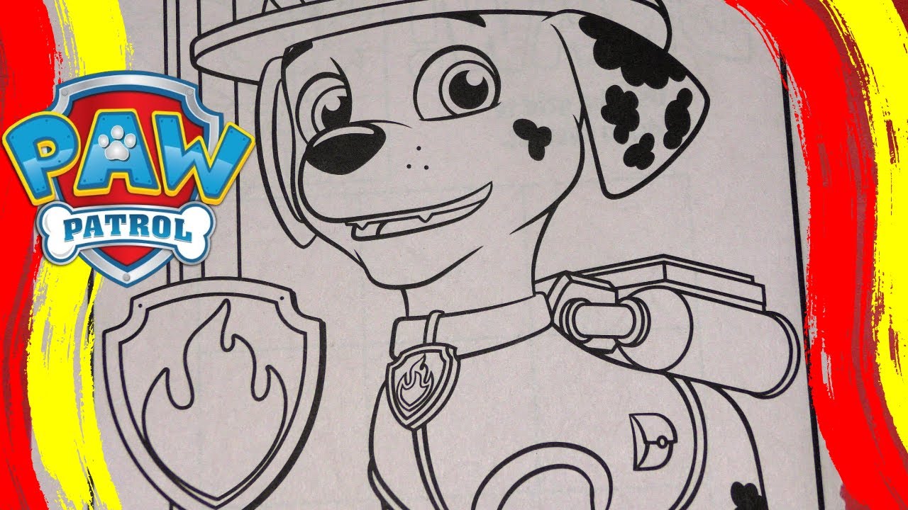 Marshall Paw Patrol| Paw Patrol Marshall Coloring Page| Paw Patrol ...