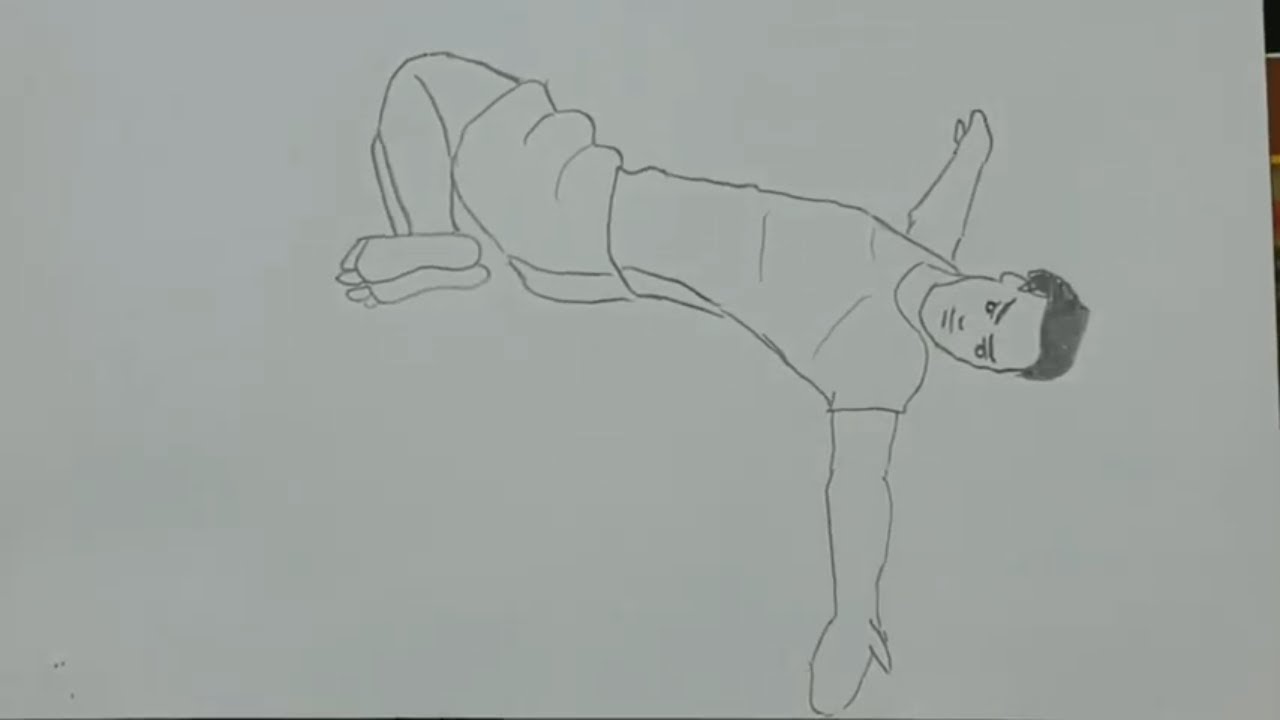 How To Draw Man Doing Yoga Markatasna Pose 1 Step By Step | In Easy Way ...