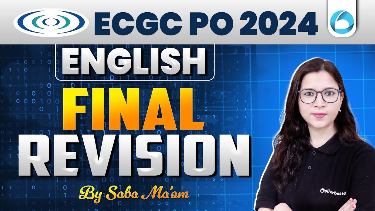 ECGC PO 2024 English Final Revision | ECGC PO Final Revision Questions | By Saba Gani Ma'am ...