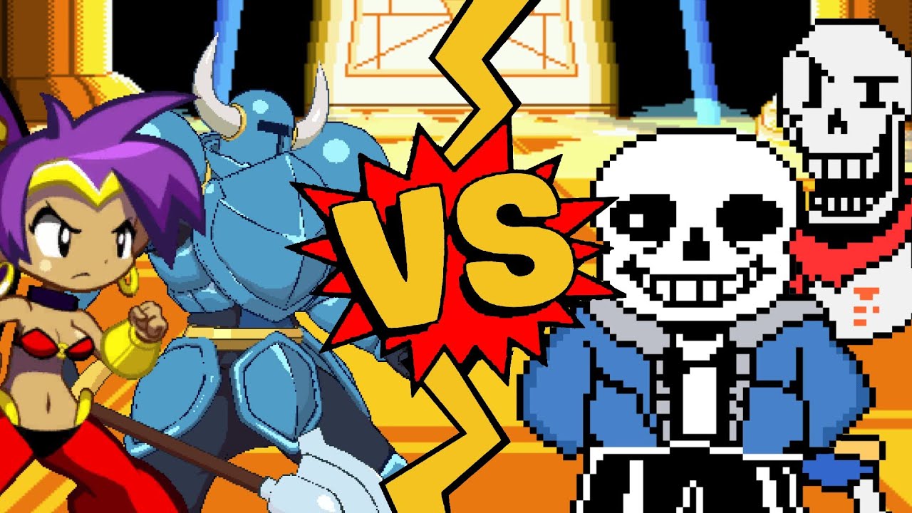 M.U.G.E.N Battles | Shantae/Shovel Knight vs Sans/Papyrus - YouTube