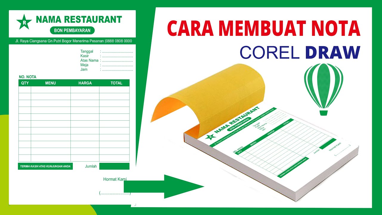 CARA MUDAHAH MEMBUAT DESAIN NOTA / BON PEMBAYARAN DENGAN CORELDRAW ...