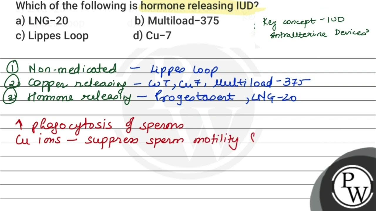Which of the following is hormone releasing IUD? (A) LNG-20 (B) Multiload-375 (C) Lippes loop (D ...