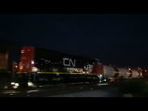 CN 8300 (New SD75IACC) Trails on A491 through Burlington, WI. 8-3-24 ...