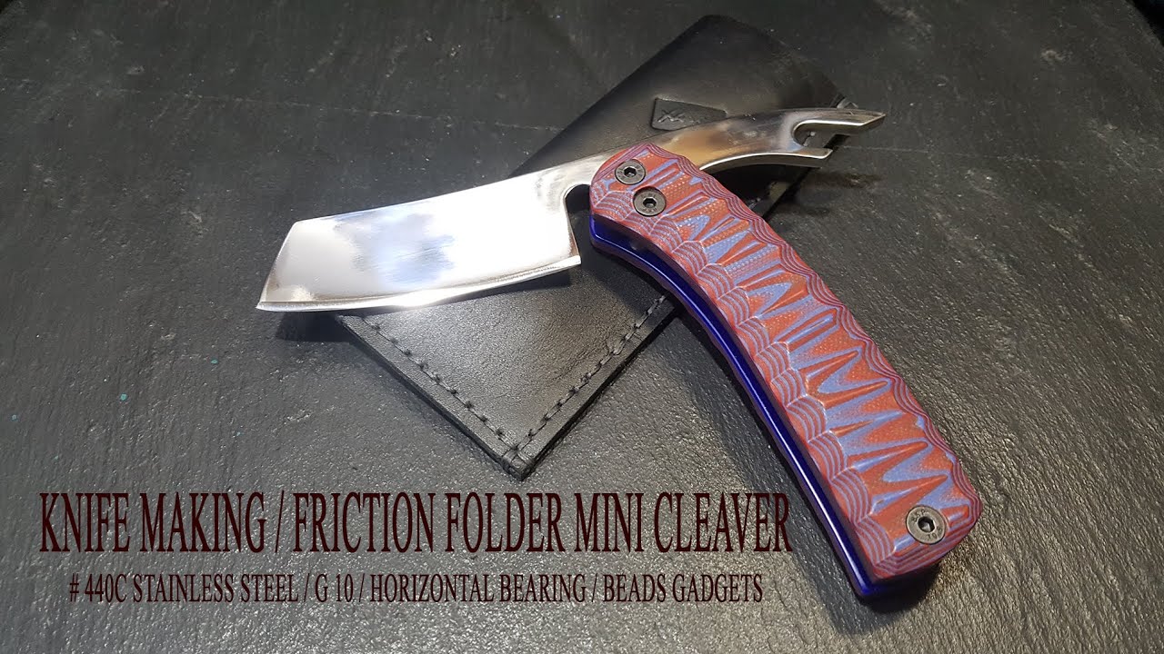 KNIFE MAKING / FRICTION FOLDER MINI CLEAVER 수제칼 만들기#71 - YouTube