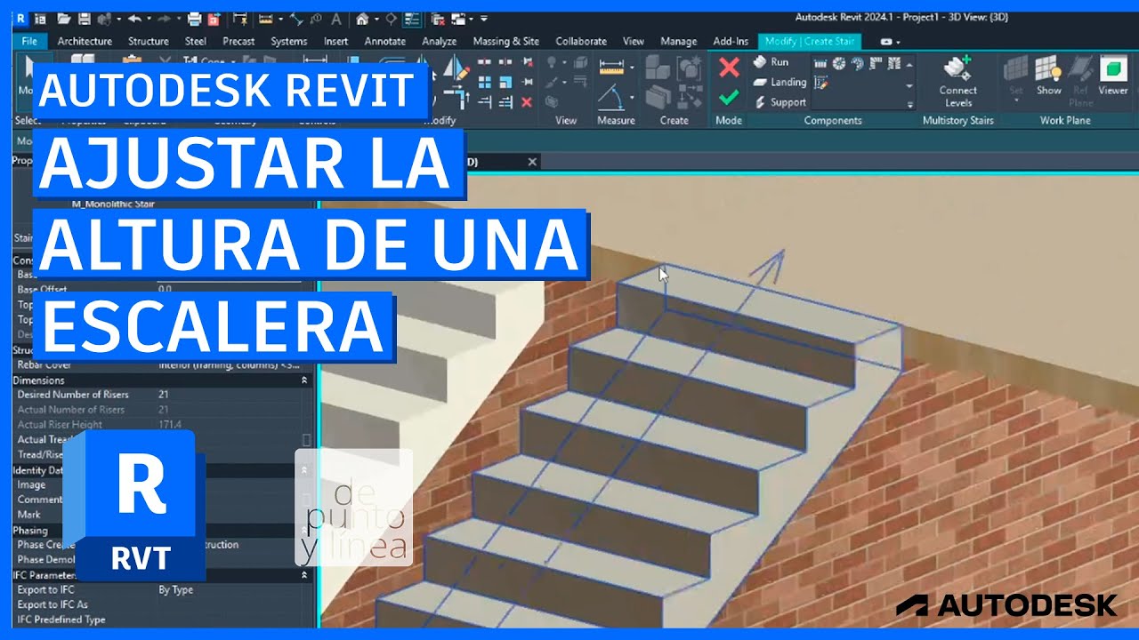 Cómo ajustar la altura de una escalera al nivel en Revit // Revit Tutorial - YouTube