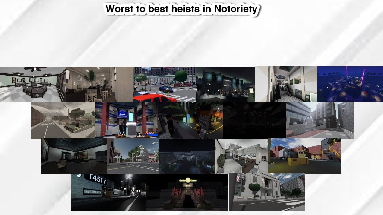 All Notoriety Heists Worst To Best 2024 - YouTube
