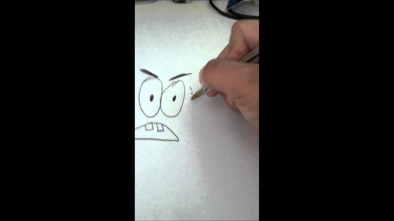 How to draw the angry face cartoon - YouTube