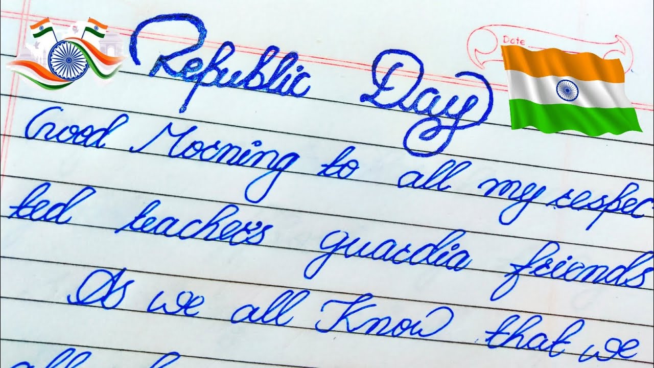 Republic day speech 2023/ Cursive writing 🇮🇳 - YouTube