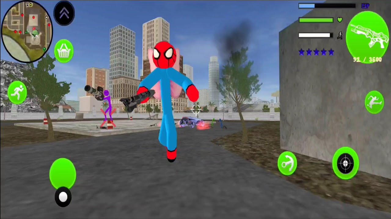 City Spider Stickman Rope Hero Android Gameplay - YouTube
