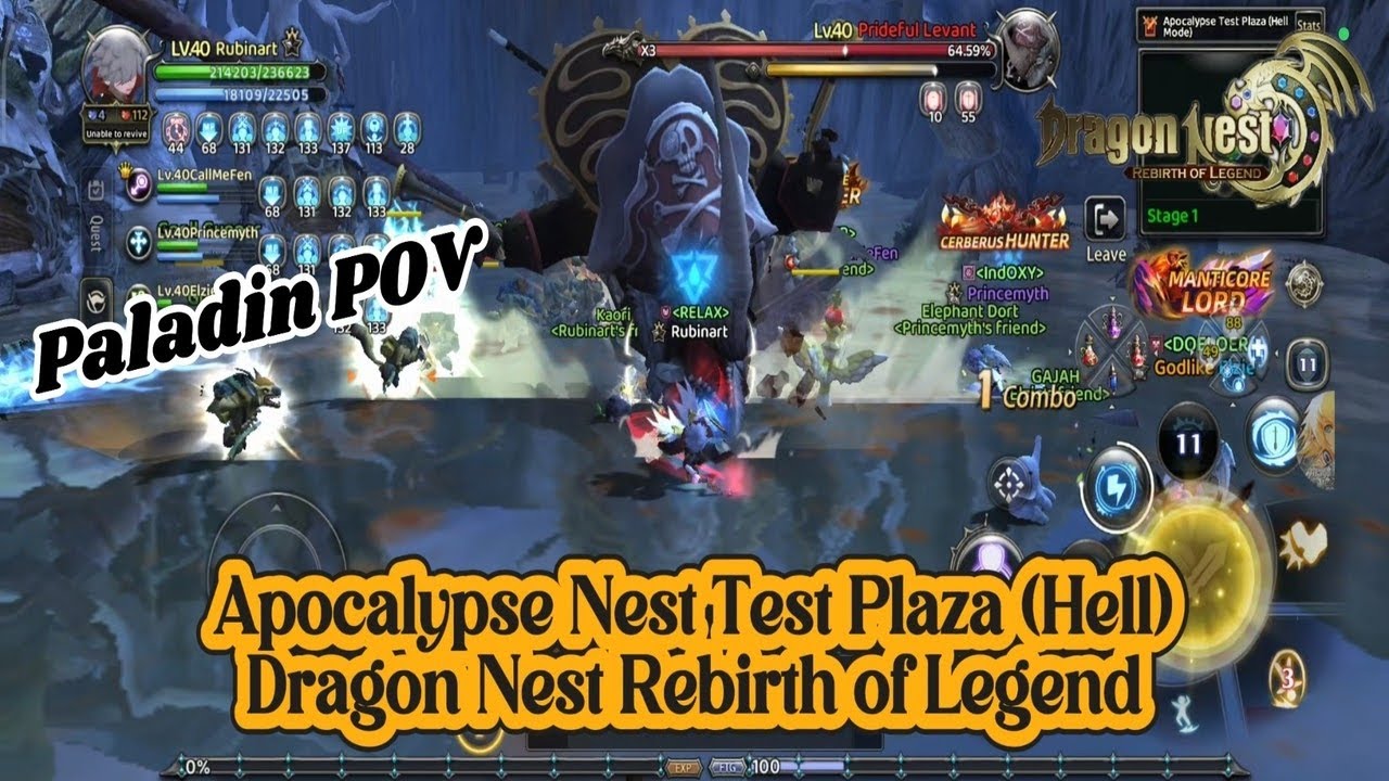 Apocalypse Nest Test Plaza ( S1 Hell ) Paladin POV - Dragon Nest ...