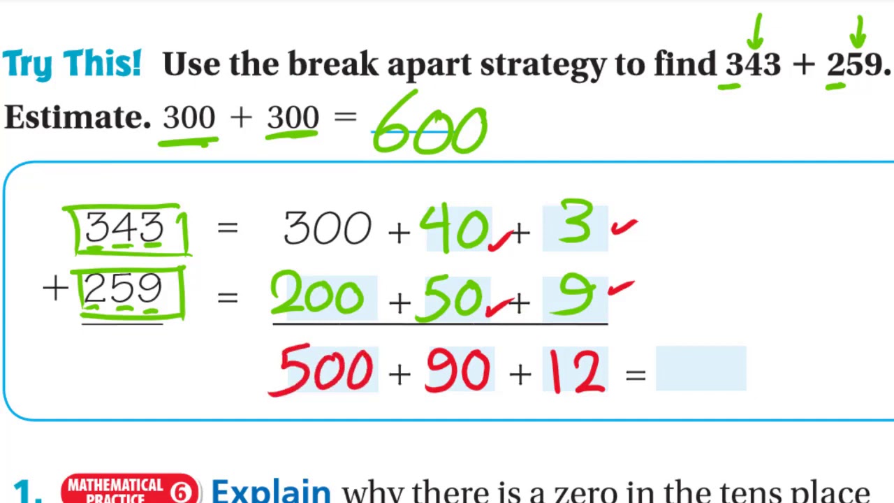 Go Math 3rd Grade Lesson 1 6 Use The Break Apart Strategy To Add YouTube Go Math 3rd Grade Lesson 1 6 Use The Break Apart Strategy To Add YouTube