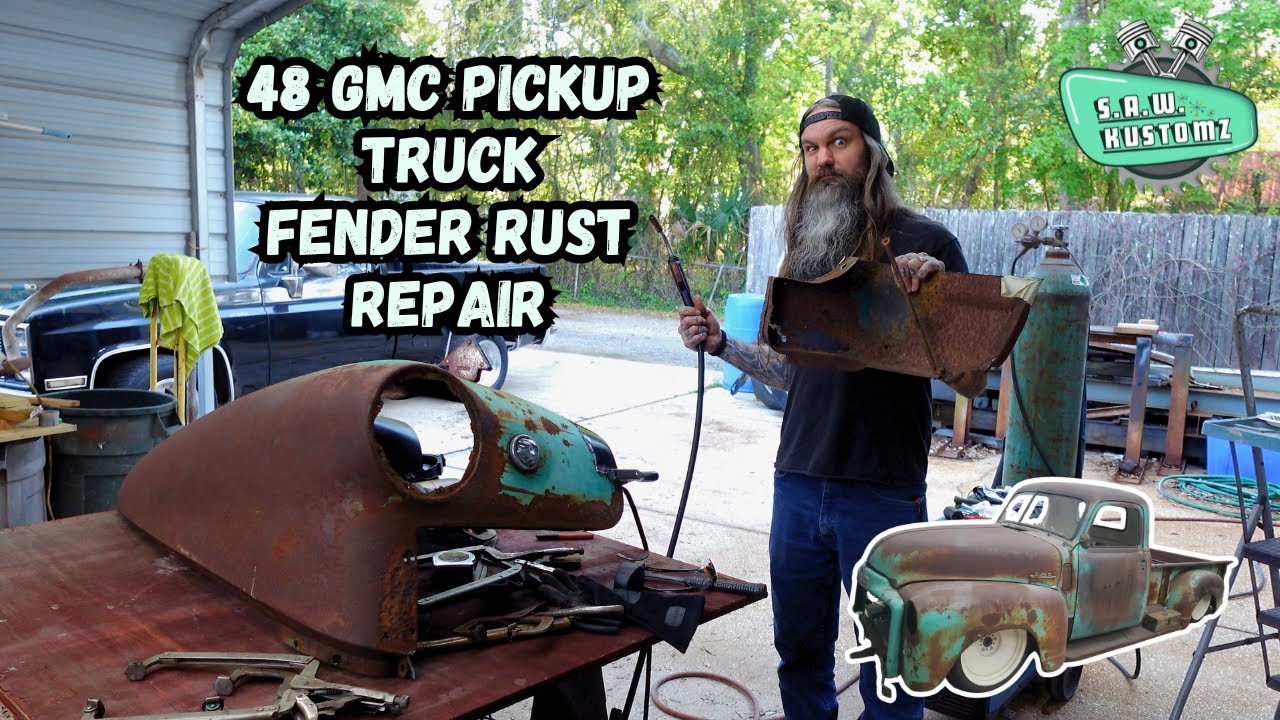 48 GMC Fender Rust Repair - YouTube