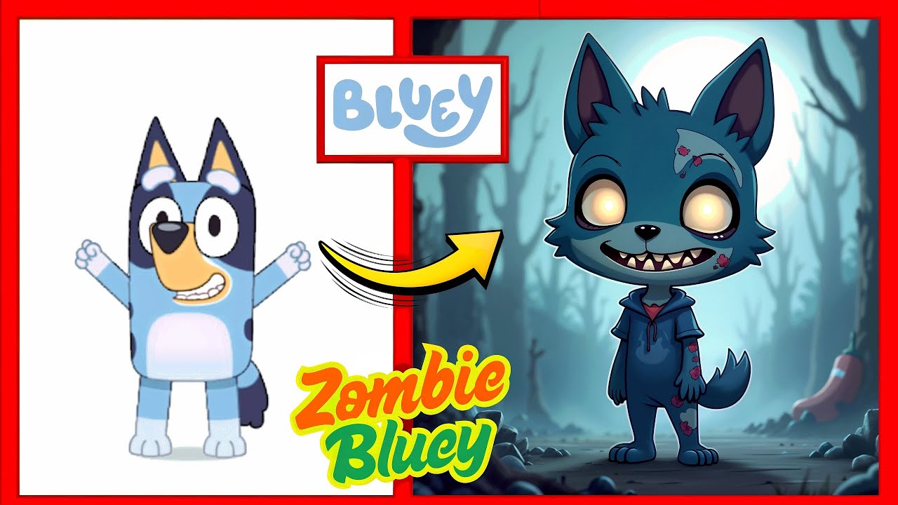 Bluey as ZOMBIES! 🧟 Spooky Cartoon Transformation - YouTube