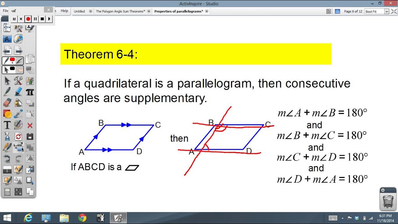 Properties of Parallelograms 6.2 - YouTube