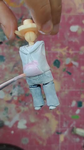 Nendoroids custom clothes: Pink hoodie #shorts - YouTube