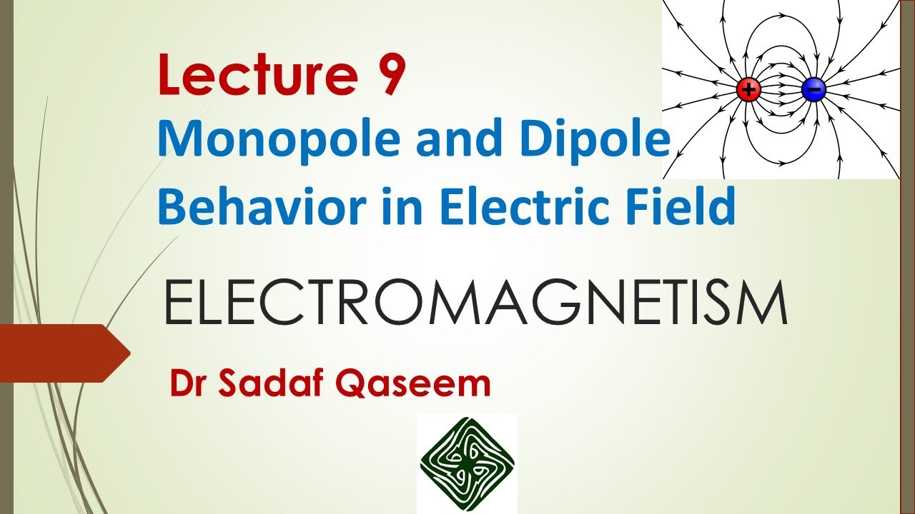 Lecture 9 (Monopole and Dipole Behavior in Electric Field) - YouTube