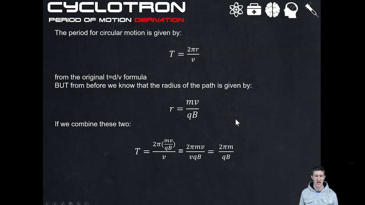 Deriving Period of motion in cyclotron - YouTube