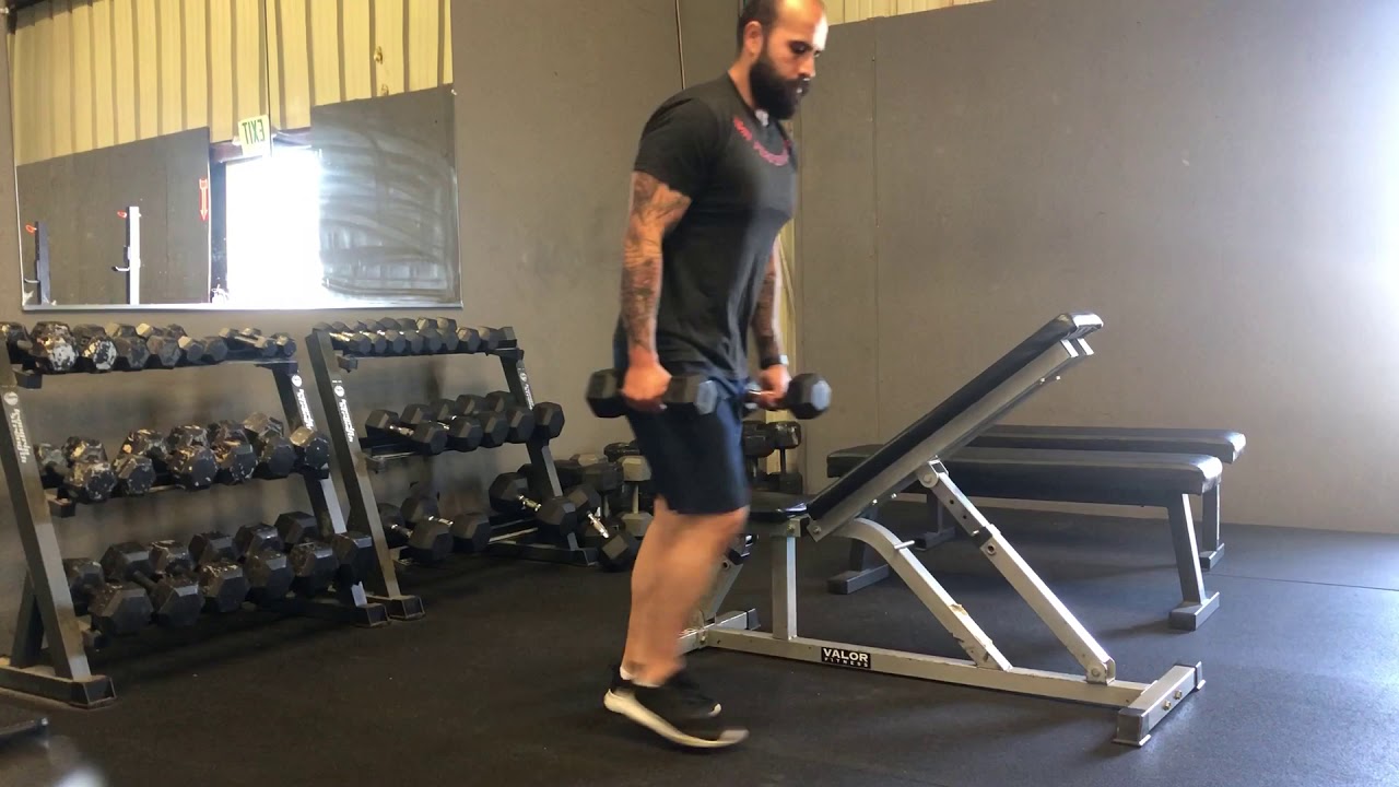 Db leaning forward lunge - YouTube
