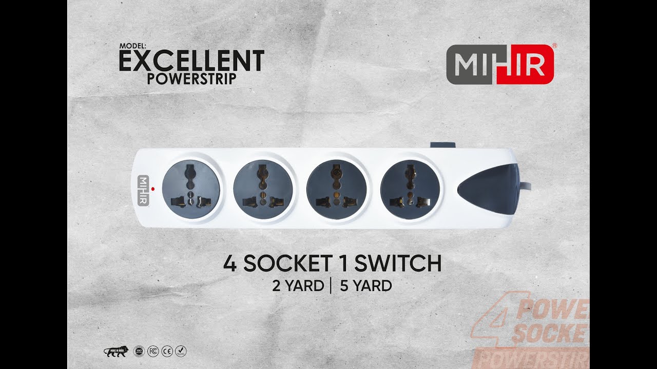 Explaining the 4-Socket 1-Switch Power Strip Cord | Features and ...