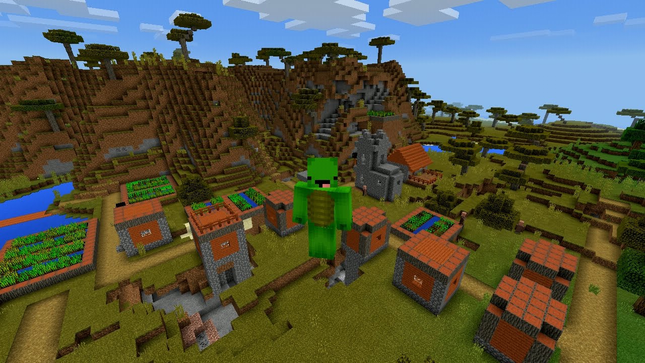 Savanna village at spawn! [Minecraft Pocket Edition seed] - YouTube