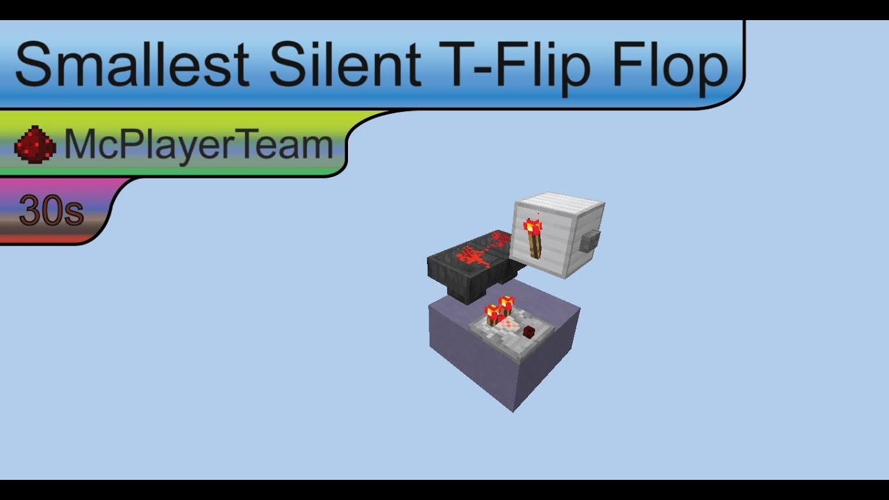 Minecraft - Redstone - 30 seconds - Smallest Silent T-Flip Flop - YouTube