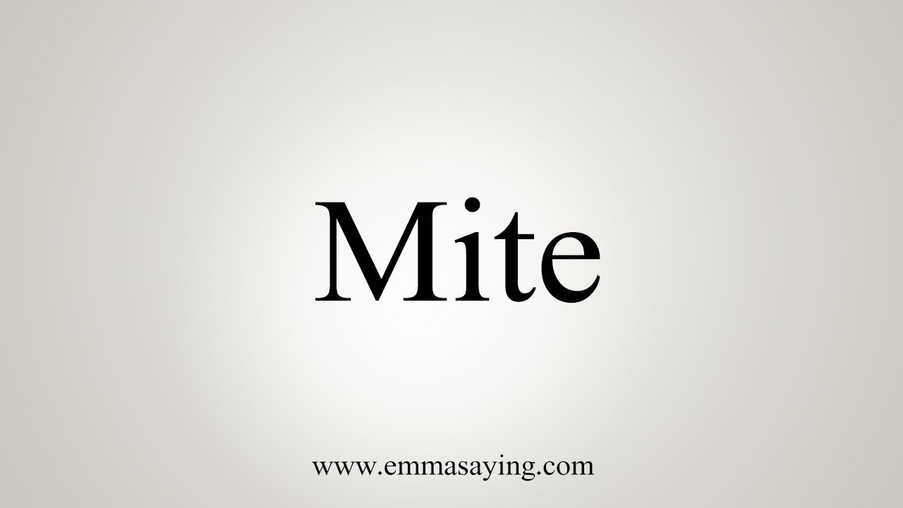 How To Say Mite - YouTube