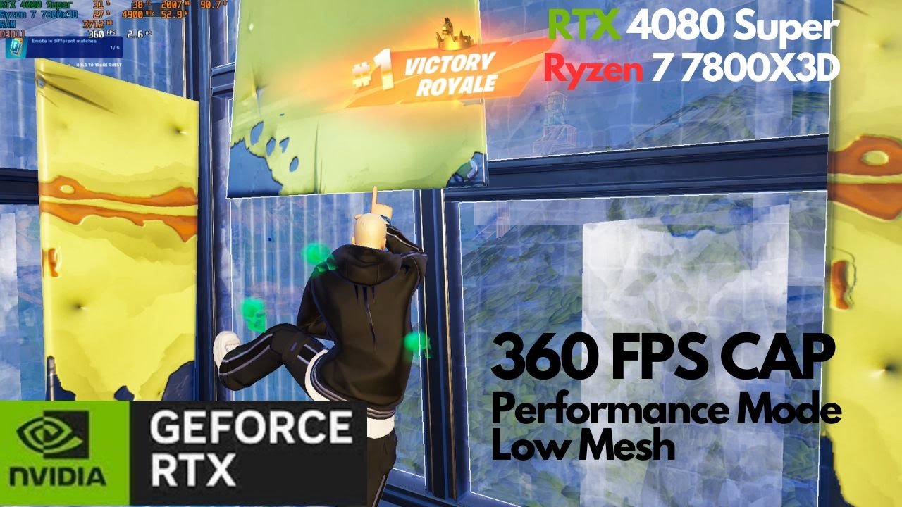 RTX 4080 Super + Ryzen 7 7800X3D - Fortnite Performance mode | 360 FPS ...