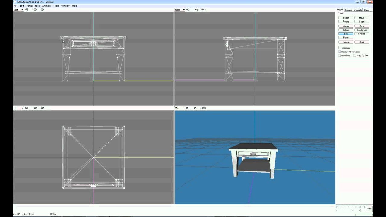 Table in Milkshape - YouTube