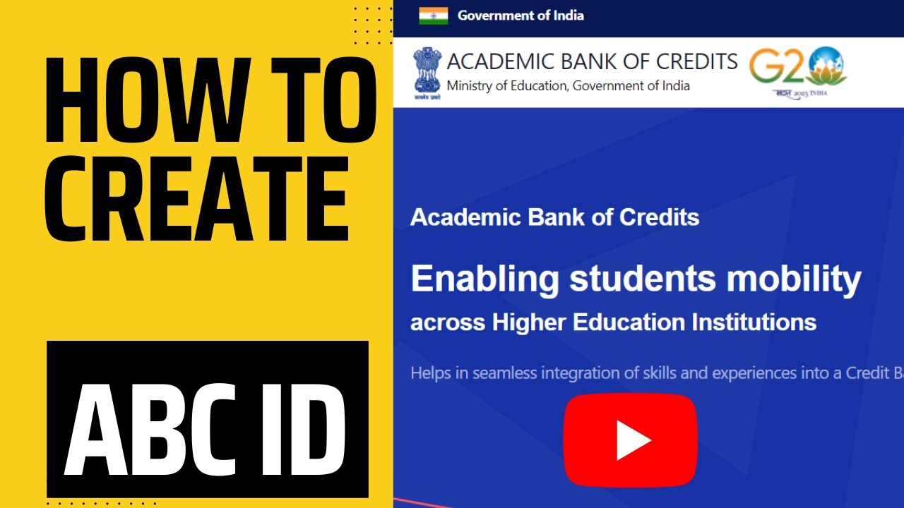 How To Create ABC ID - Academic Bank Of Credits - YouTube