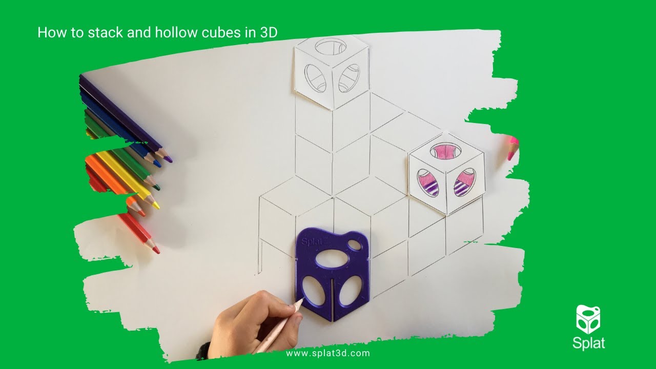 Easy 3d tessellation drawing activity. Stack and hollow out isometric ...