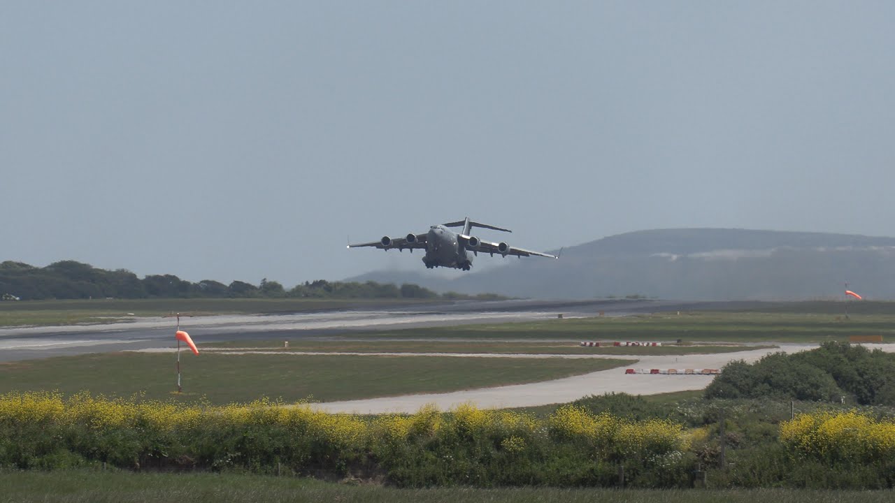 ZZ177 RAF C-17 And Other Activity Newquay Airport 05 June 2023 - YouTube