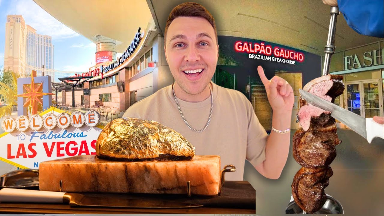 $75 All You Can Eat Steak Las Vegas Galpao Gaucho Brazilian Steakhouse - YouTube