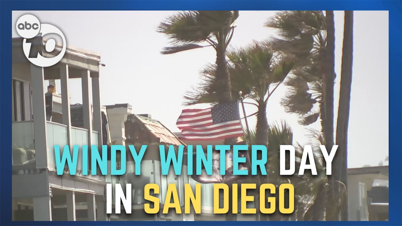 Unusually windy winter day hits San Diego - YouTube