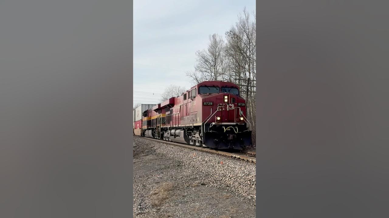 CP 8729 leads CPKC 114 south - YouTube