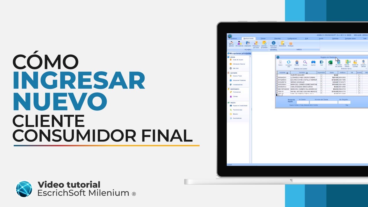 FICHERO DE CLIENTES | Cómo ingresar un nuevo cliente consumidor final ...