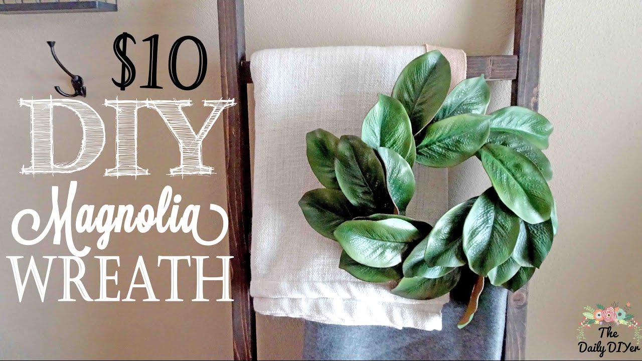 DIY $10 Magnolia Wreath - YouTube