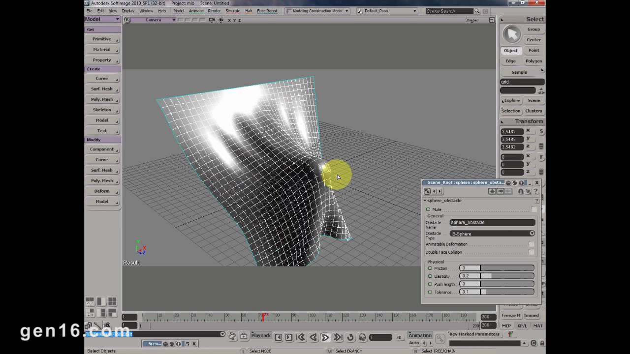 gen16.com: Cloth simulation básico con Softimage XSI - YouTube